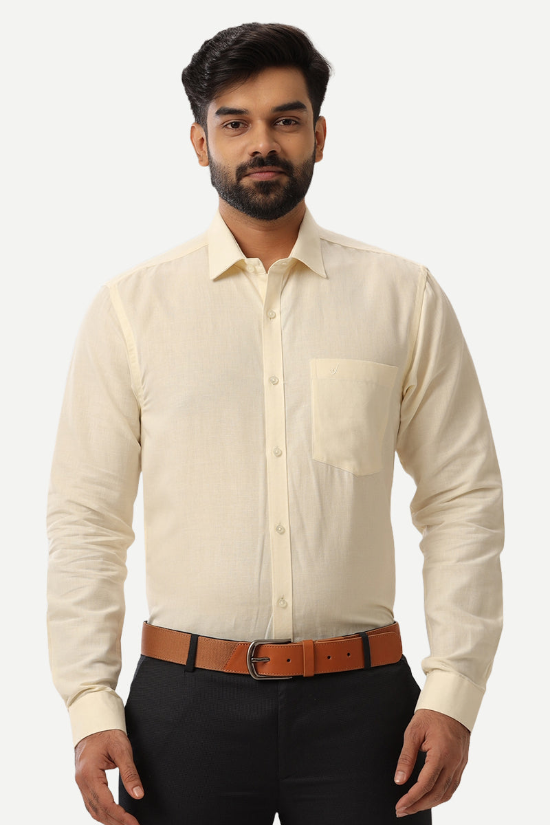 Monti - Cream Yellow Formal Shirts for Men | Ariser – Uathayam