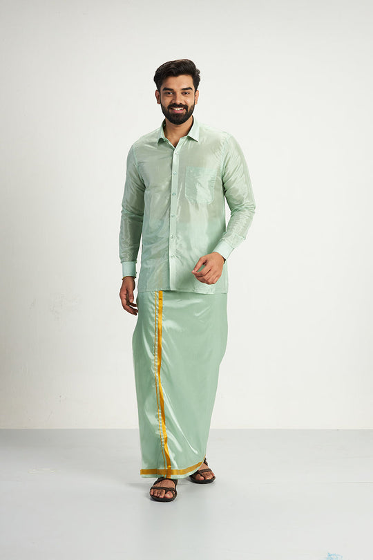 Pattu veshti and shirt for marriage | Uathayam
