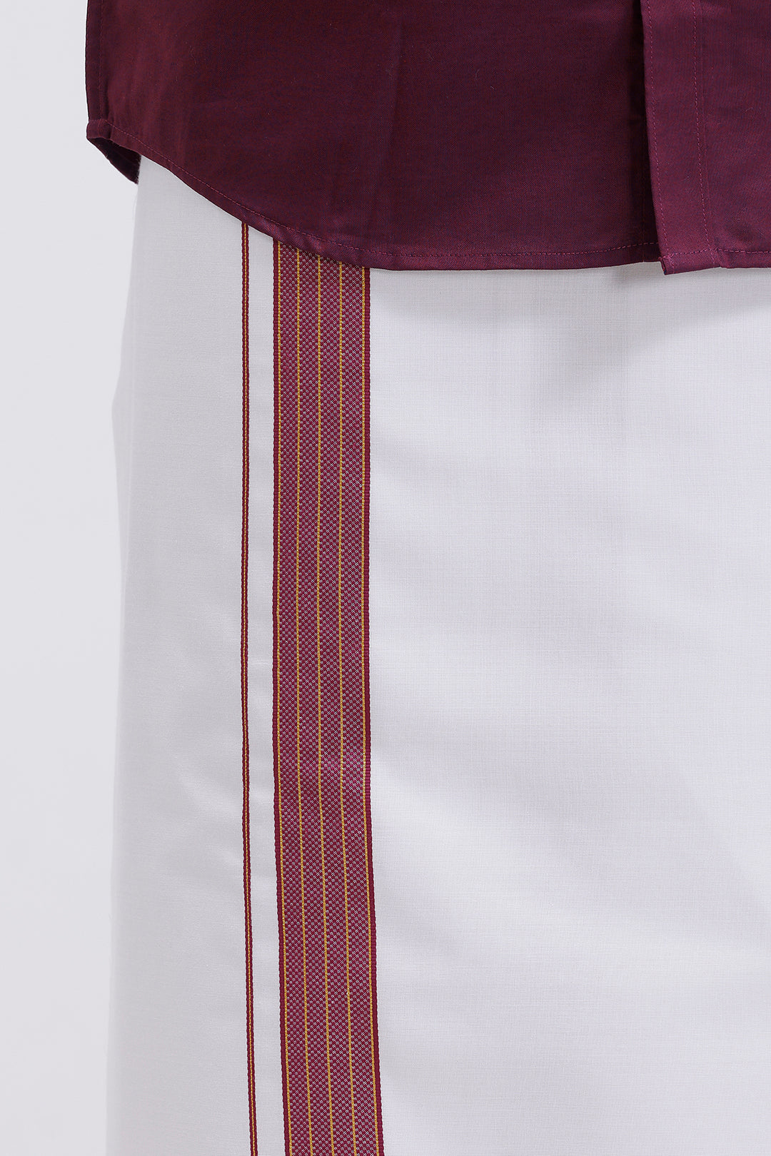 Pixel - Plum Red Matching Shirt and Double Design Single Layered Fancy ...