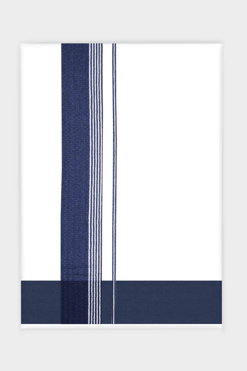 Charming Aabish - Navy Blue Smooth Cotton Double Layered Dhoti With Fa ...